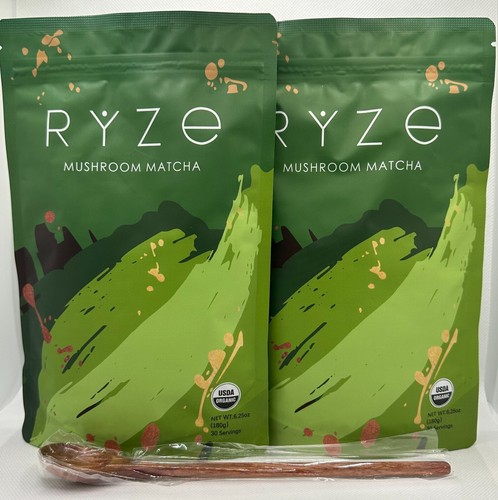 Ryze Organic Mushroom Matcha with spoon-60 Servings -Free Shipping ...