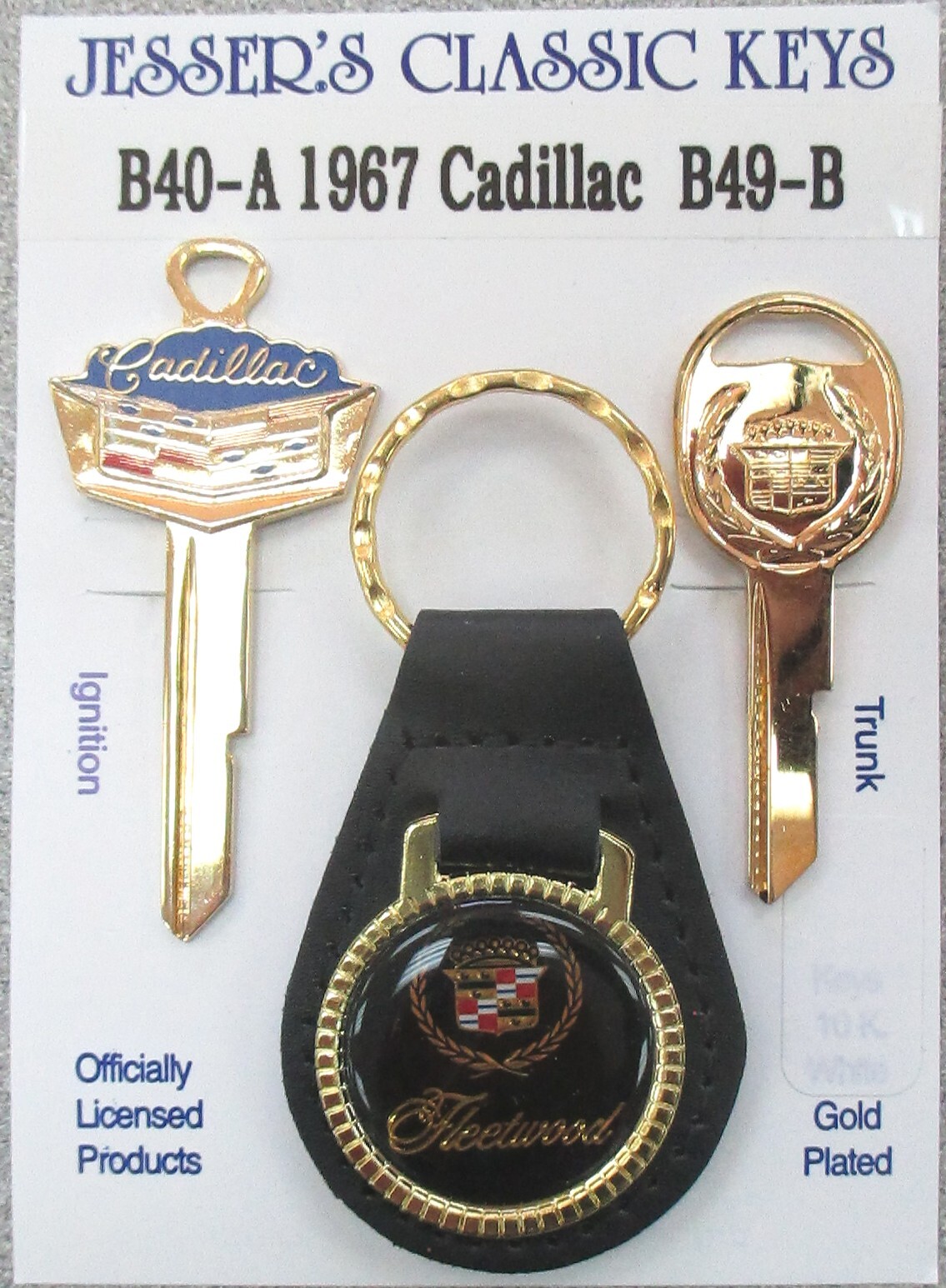 1967 Art Deco Cadillac Fleetwood Yellow Gold Key Set 67 Large Head ...