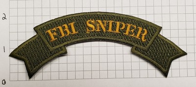 FBI Federal Bureau of Invest SWAT Sniper Gold/Grn Rocker Police Patch ...