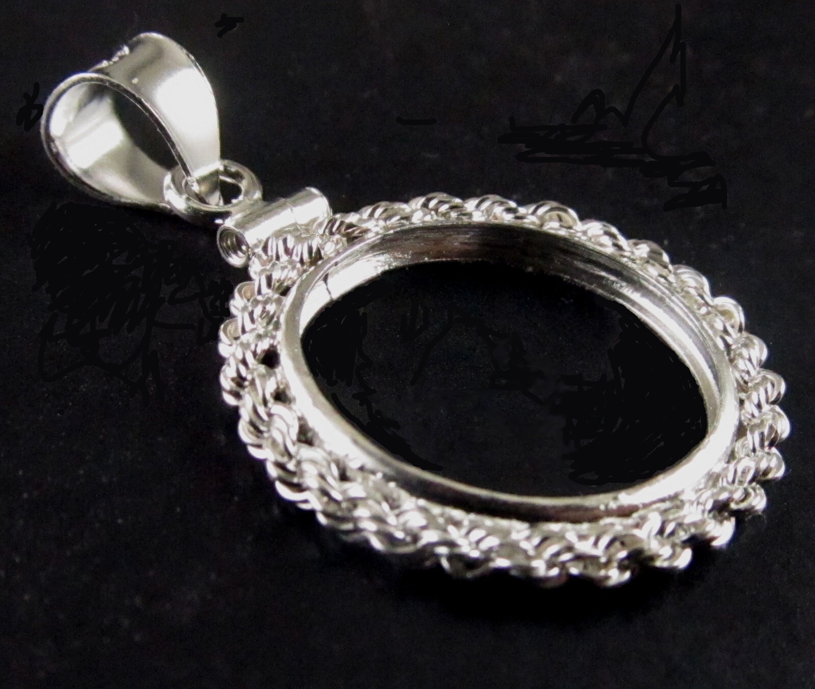 Coin Bezel U. S. Nickel Five Cent Mount Real Rope Sterling Silver ...