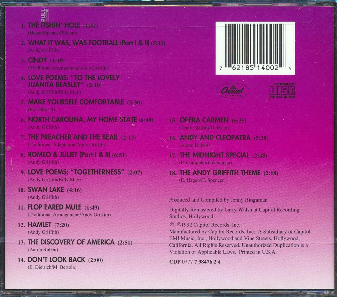 CD Andy Griffith - American Originals | eBay