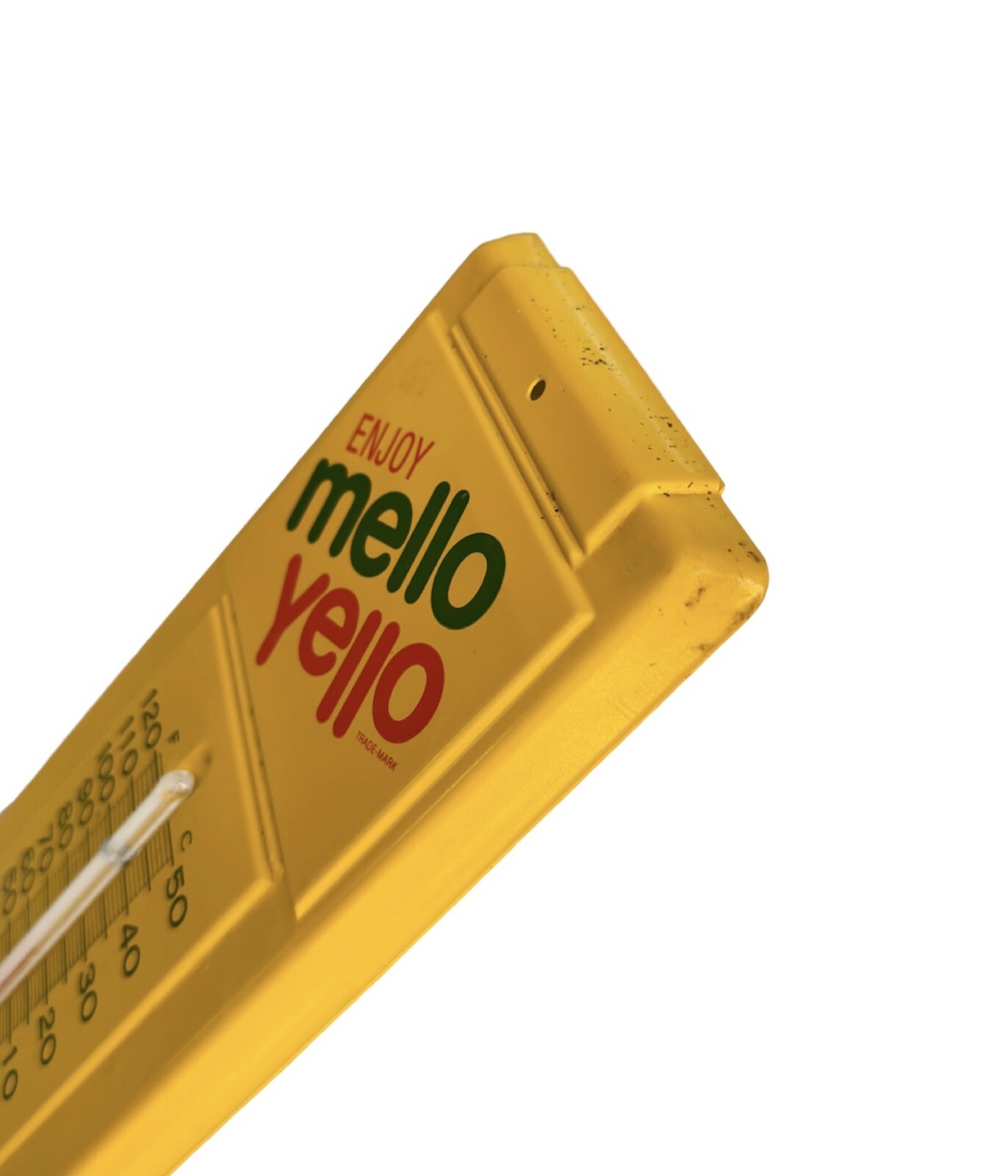 Vintage Mellow Yellow Soda Advertising Sign With Thermometer | eBay