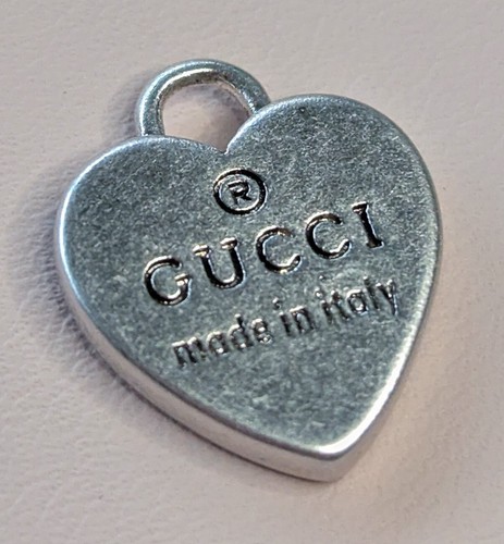 Gucci GG Button Silver Heart Tag Zipper Pull 19 mm x 15mm 1pc | eBay