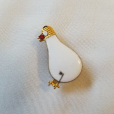 Vintage Lightbulb Chicken Lapel Pin Screw Back | eBay