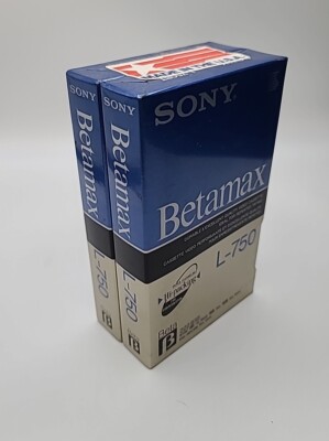 2 LOT SONY BETAMAX L-750 Video BETA Cassette Tape NEW & FACTORY SEALED ...