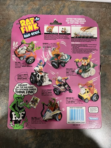 Rat Fink Rad Rods Kenner 1990 Deputy Sludge In His Bruiser Cruiser Card ...