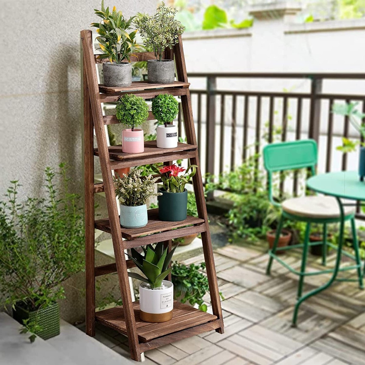 Wooden Ladder Plant Stand