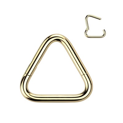Piercing oreille anneau segment titane doré triangle | eBay