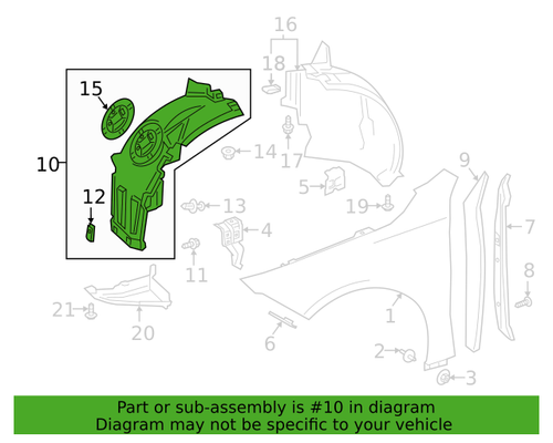Mercedes Benz A 220 A 35 AMG 2019-2022 Front Right Fender Liner OE ...