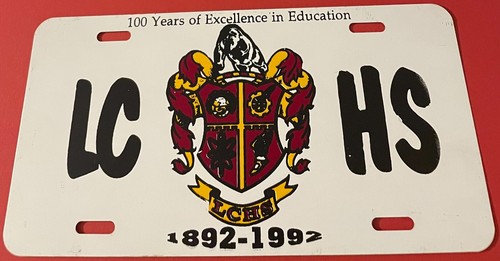 1892 1992 LCHS Centennial License Plate Labette County High School ...