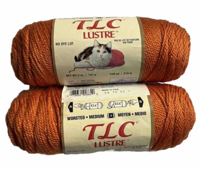 (2) Coats & Clark TLC LUSTRE Yarn COPPER #5289 Orange, 5 oz. | eBay