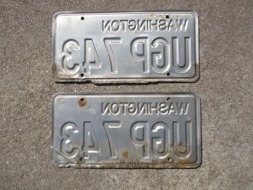 1980 Washington License Plate Pair UGP 743 Chevrolet Ford Dodge Wash ...