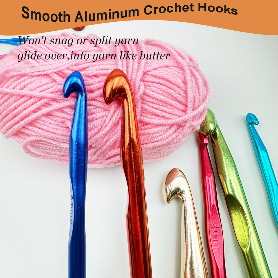 21pcs Huge Crochet Hook Set,Large Size 15mm 12mm 10mm 9mm 8mm 7mm ...