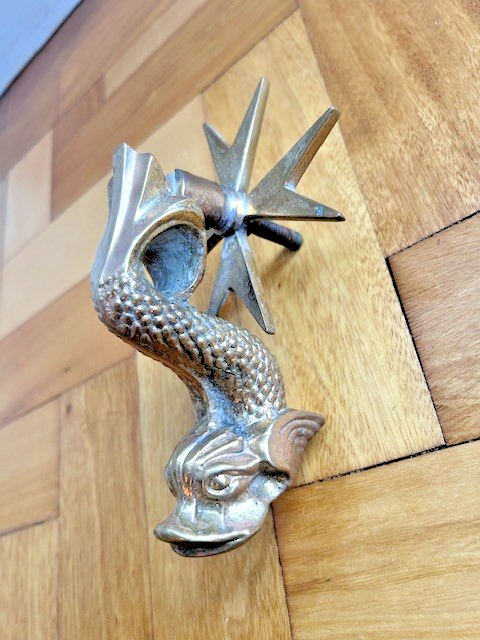 MALTA LARGE BRASS DOLPHIN & MALTESE CROSS DOOR KNOCKER | eBay UK