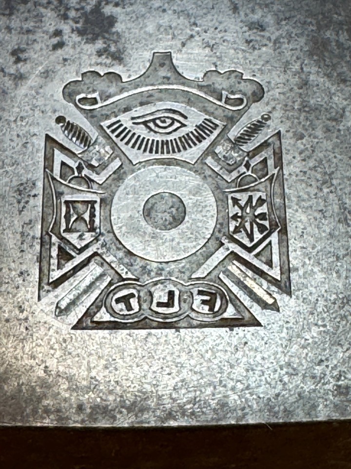 MASONIC FREEMASON SHRINER METAL PRINTING JELWERY BLOCK EYE WITH "FLT ...