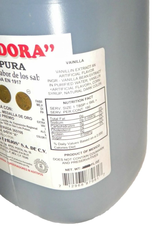 2 X La Vencedora 1 Gallon Pure Mexican Vanilla Vainilla Extract ...