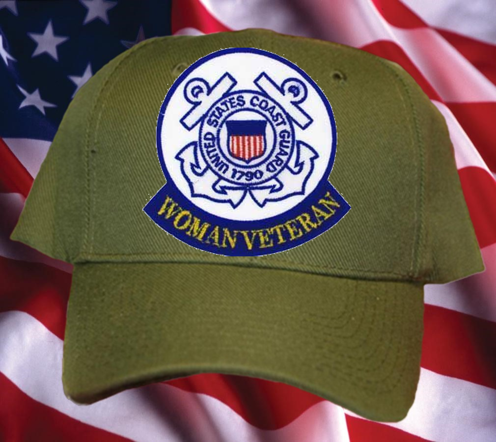 USCG WOMAN VETERAN HAT PATCH CAP SEMPER PARATUS QUILT VETERAN GIFT PIN ...