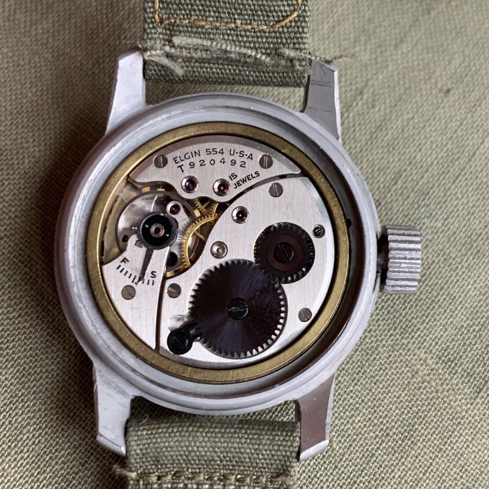 1945 Elgin Grade 554 US Military Stainless Steel Wristwatch | eBay