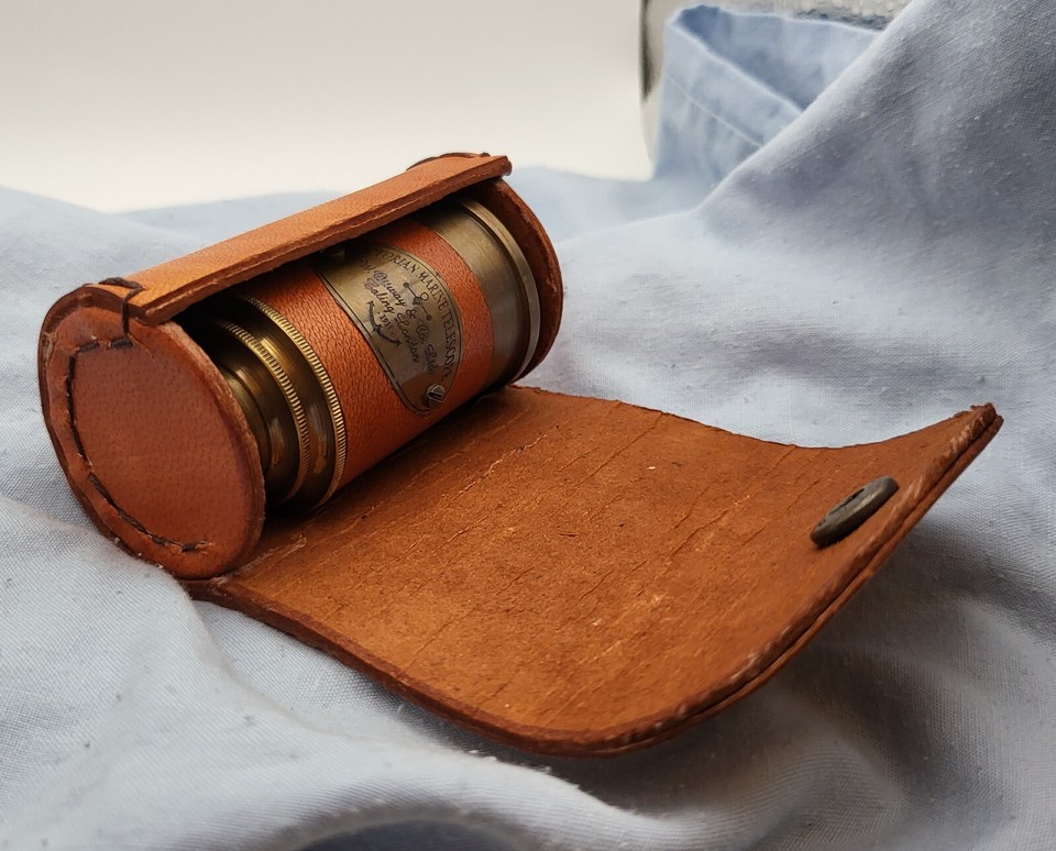 Vintage Pocket Small Telescope Antique Old Gold Lustre Case Victorian ...