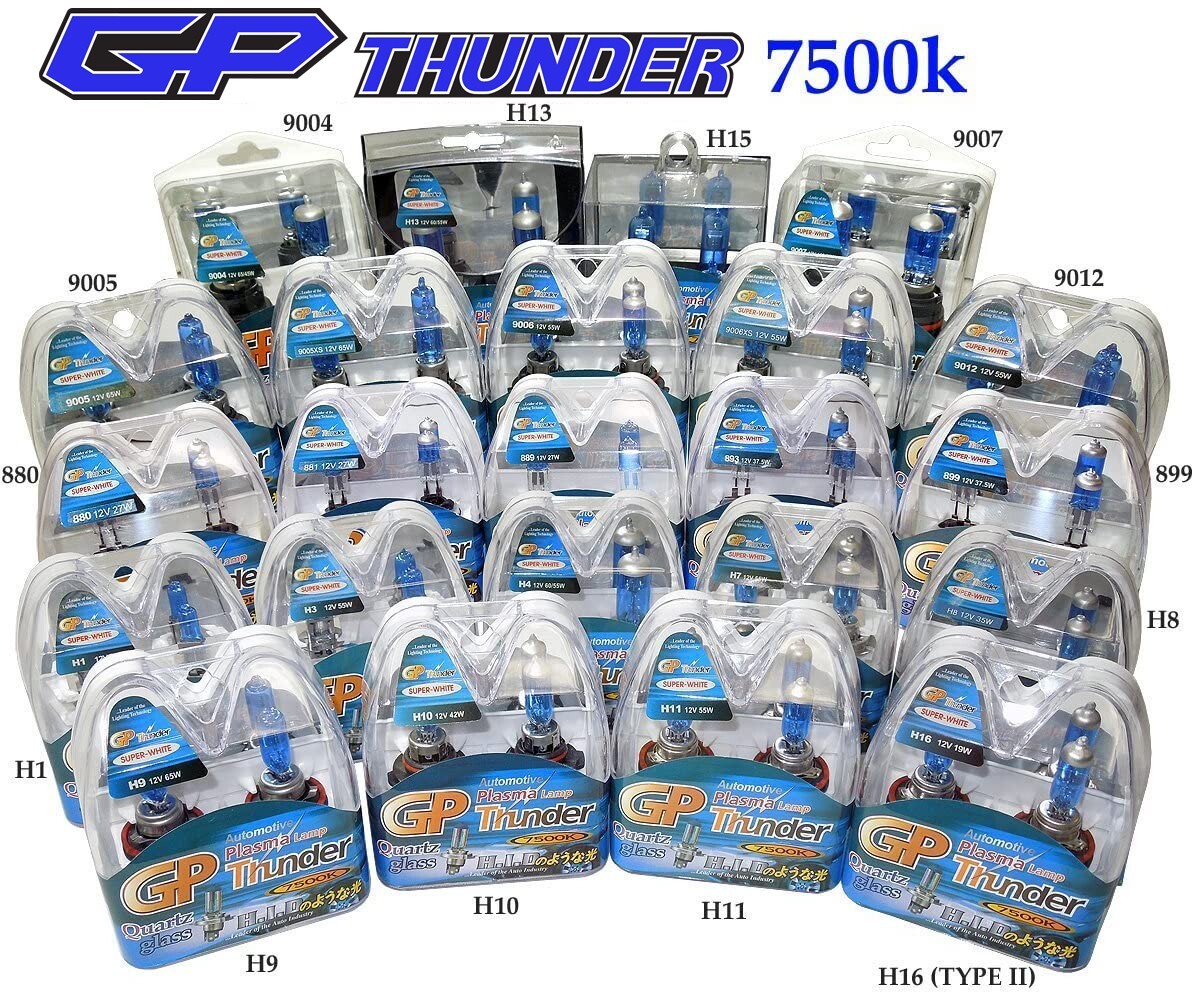 GP Thunder H4 9003 7500K Super White Xenon Quartz Light Bulbs For ...