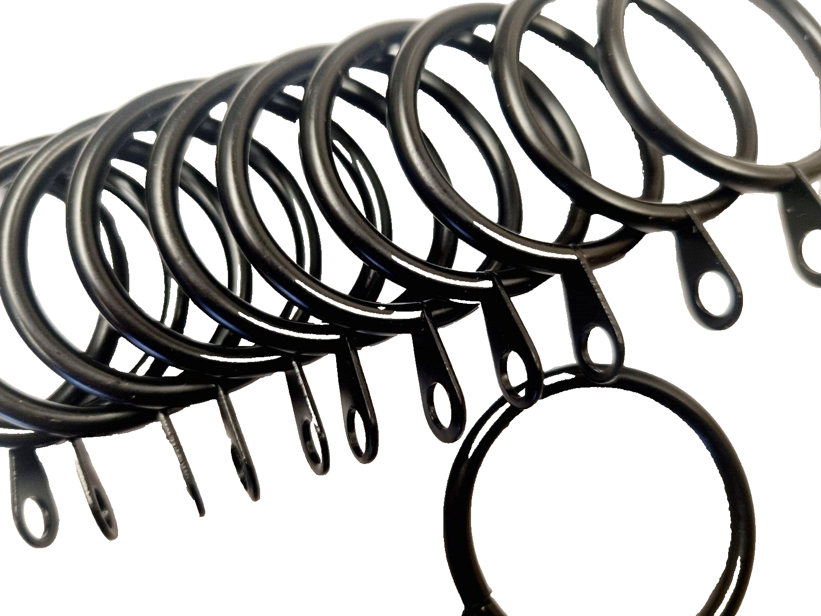 10 Black 19mm Curtain Pole Rings 3cm Internal Diameter Strong Metal ...