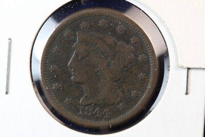 1844 Braided Hair Large Cent 4944 | eBay