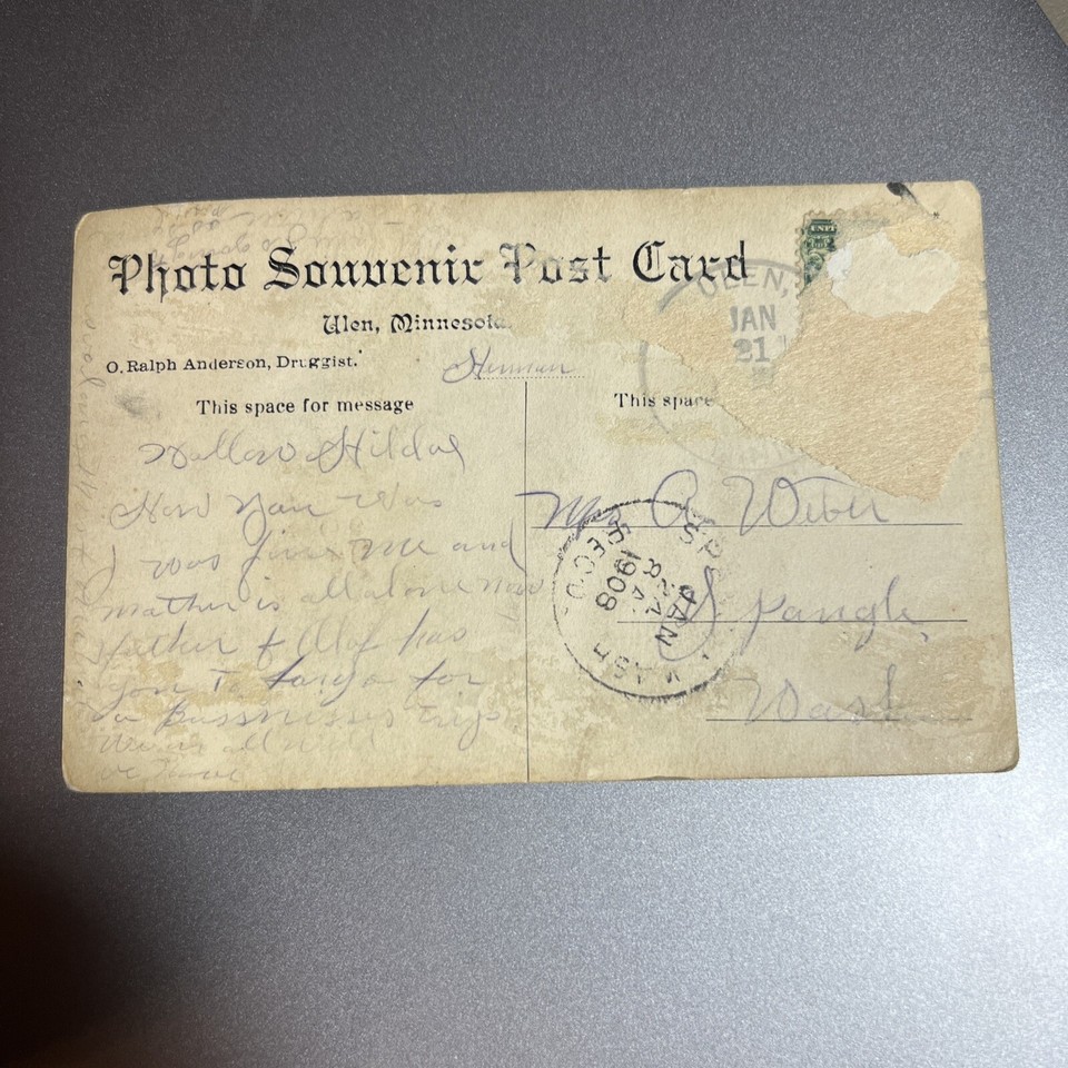 Vintage Postcard Souvenir Ulen High School 1908 RPPC Ulen Mn Minn ...