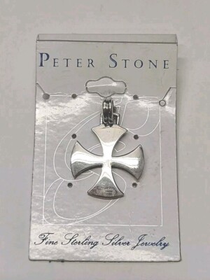 New Vintage Sterling Silver Peter Stone Alisee Cross Of France Pendant ...