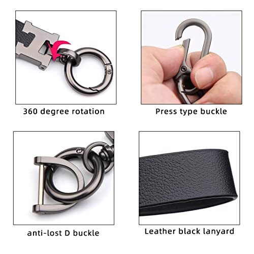 Universal Leather Car Keychain Key Holder Clip D-ring Key Fob Chains ...