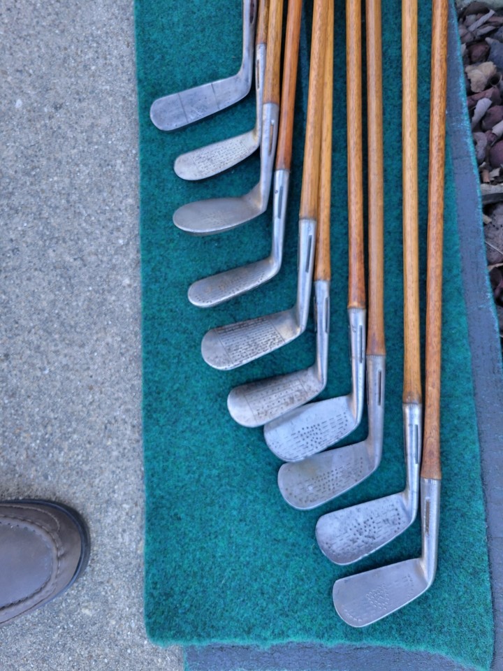 1918 Antique Wood Shaft Macgregor Accurate Superior slot hosel iron set ...