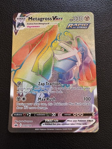 Metagross VMAX 208/198 - Chilling Reign - Rainbow Secret Rare - NM/Mint ...