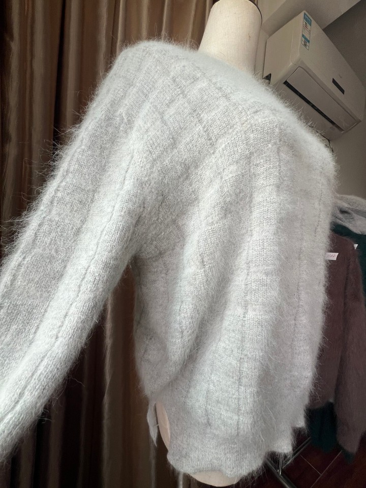 Angora Sweater Blended Jumper Fluffy Fuzzy Super Soft Pullover Side ...