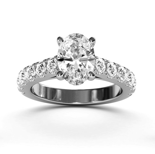 4.11Ct EVS2 Oval Cut Diamond Engagement Ring Certified Solitaire 18K White Gold | eBay
