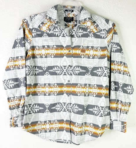 Pendleton X Ariat Women Small Aztec Button Up Billie Jean Shirt Western ...