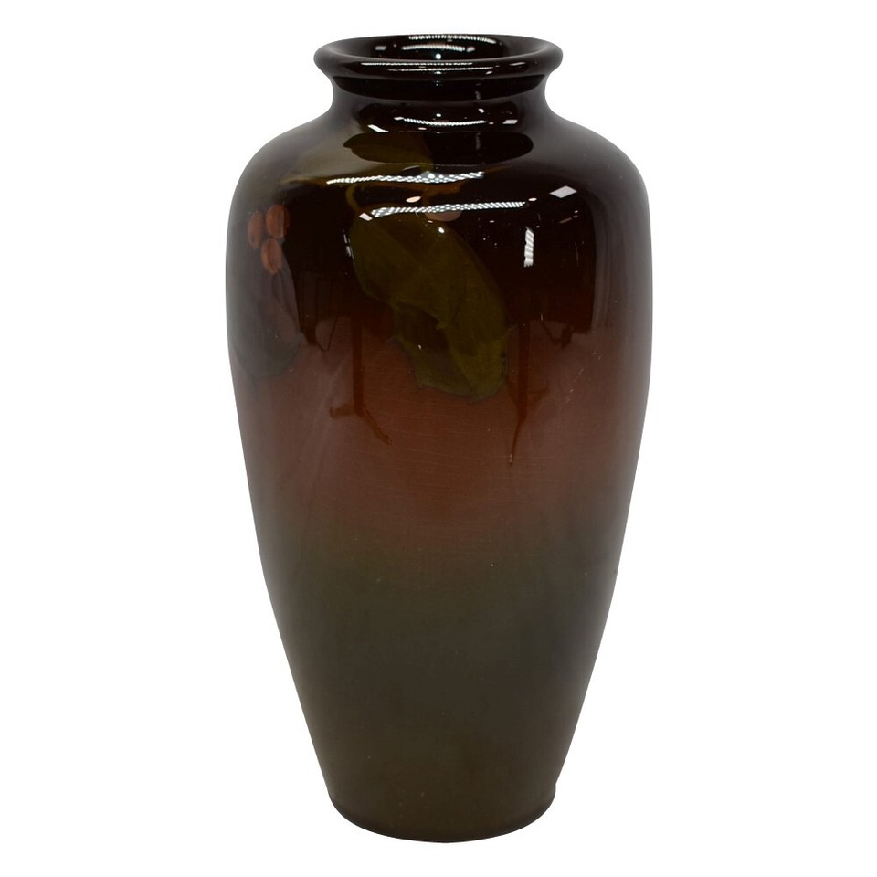 Rookwood 1903 Art Pottery Standard Glaze Holly And Berries Vase 614E ...