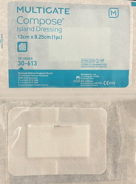 20 x MULTIGATE COMPOSE ISLAND ADHESIVE, NON-ADHERENT WOUND DRESSING ...
