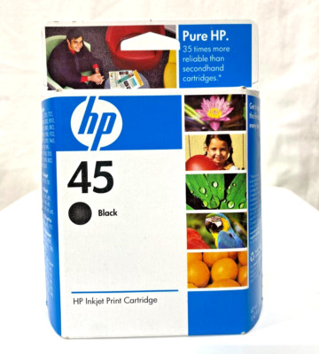 hp INKJET PRINT CARTRIDGE 45 BLACK BRAND NEW FACTORY SEALED PACKAGE | eBay