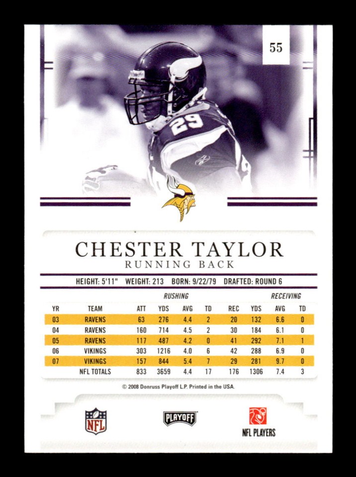 2008 Playoff Prestige Chester Taylor #55 | eBay