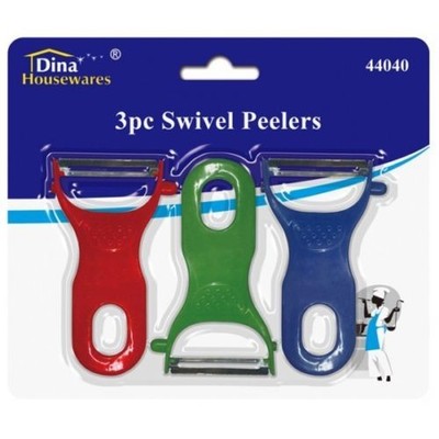 3 PC SWIVEL PEELERS FRUITS VEGETABLES KITCHEN CARROT SPUD POTATO SKIN ...