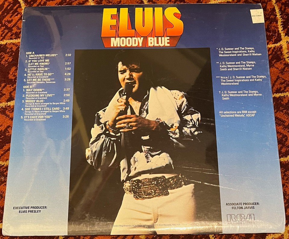 SEALED! Elvis Presley BLACK VINYL "Moody Blue" AQL1-2428 LP | eBay
