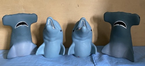 FLIPPER & SCAR Squirting Hand Puppets Dolphin & Shark Pizza Hut 1996 ...