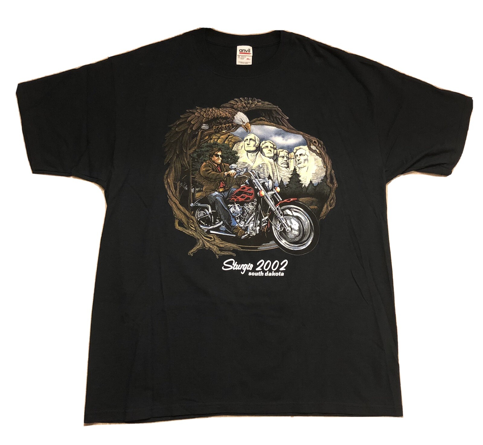 Vintage 2002 Sturgis South Dakota Motorcycle Rally Mount Rushmore T ...