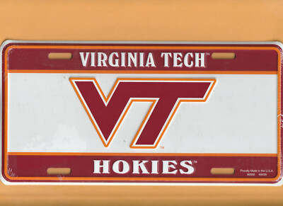 brand new metal license plate VIRGINIA TECH VT HOKIES made in the USA ...