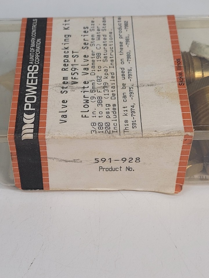 POWERS PROCESS CONTROLS 591-928 3/8" STEM PACKING KIT FOR FLOWRITE VALVES NEWv13 | eBay