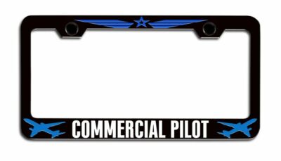 COMMERCIAL PILOT Aviation Steel License Plate Frame (CAN BE ...