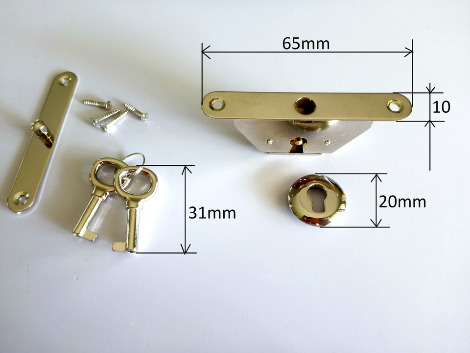 Jewellery wooden box lock, small jewelry full mortise lock key set ...