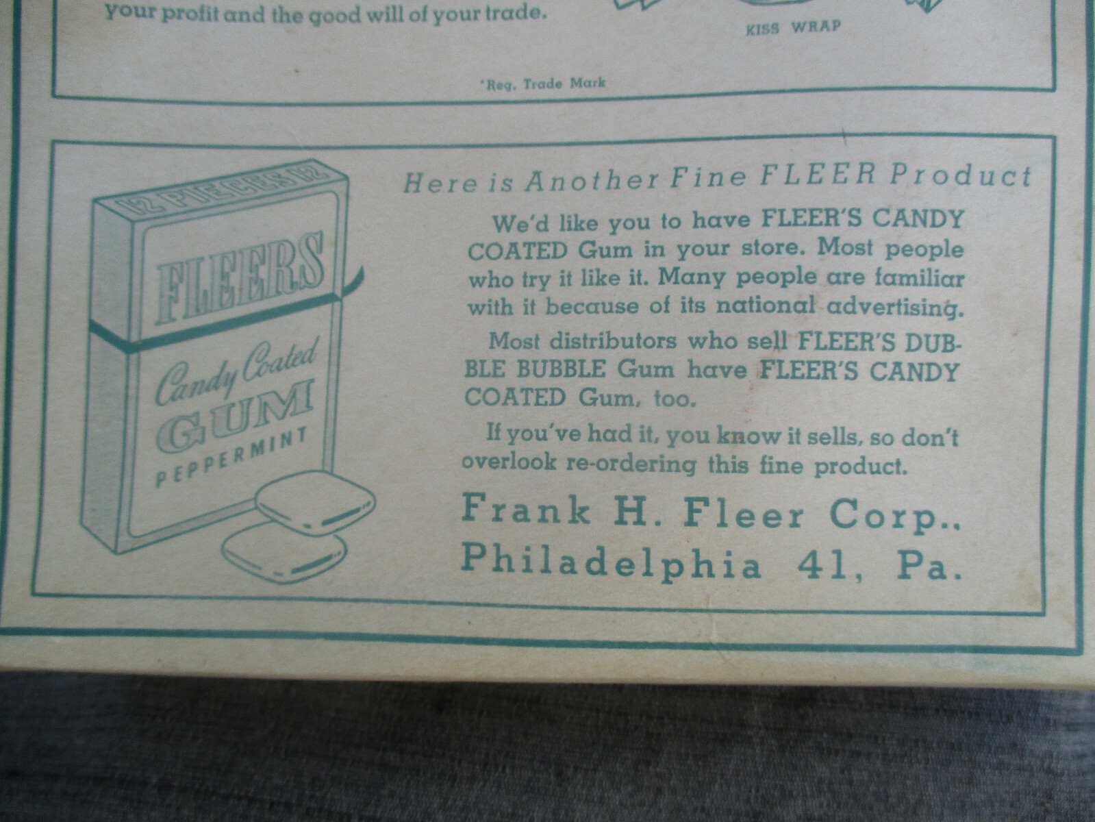 VINTAGE 1950s FLEERS DOUBLE BUBBLE GUM 1 CENT CANDY STORE DISPLAY BOX ...