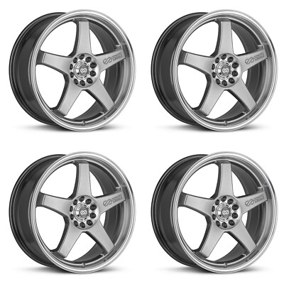 (4X) Enkei EV5 Wheels [18x7.5 / 5x105/110 / ET:38 / CB:72.6] Hyper ...