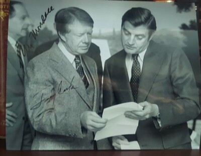 Jimmy Carter & Walter Mondale Signed B&W 8x10 Photo Autographed Full ...
