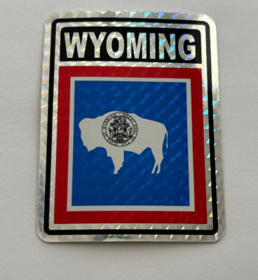 Wyoming Flag Reflective Decal Sticker 3"x4" Inches | eBay